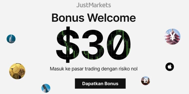Klaim Welcome Bonus Forex $30 JustMarkets tanpa Deposit - Invesnesia